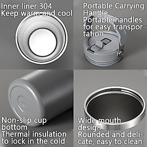 JIUSILIFE Tainless Steel Tumbler - Vacuum Insulated Water Bottle,with Straw,20/30oz,with Leakproof Closeable Straw Lid for Cold Water Drinks, For Sports:school, Work, Car, Travel and Weekends,White,20