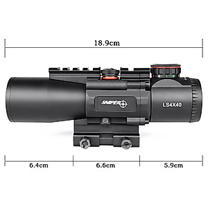 4x40mm Prism Scope GIII LS4X40 Red/Green/Blue Illuminated Reticle 4X Prism Scope (Chevron Reticle)