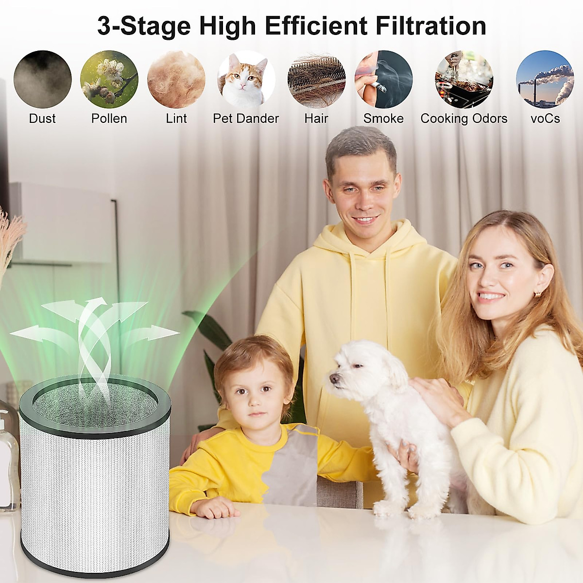 CERO Upgraded TP01 Replacement Filter Compatible Dyson Tower Purifier Pure Cool Link TP01, TP02, TP03, AM11, BP01 Models, Compare to Part # 968126-03 black