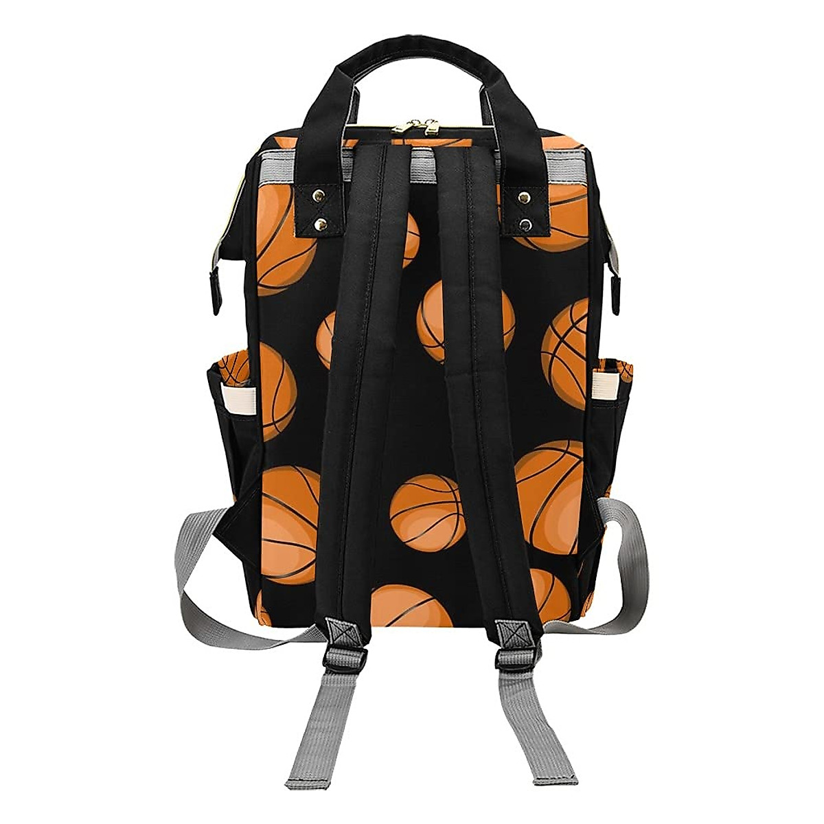 XOZOTY Basketball Diaper Bags Backpack with Name Personalized Nursing Nappy Bag Travel Tote Bag Gifts