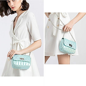 GLITZALL Cute Purses for Teen Girls Small Purse and Quilted Crossbody Bags for Women with Chain Strap, Nylon Lightweight, 8”