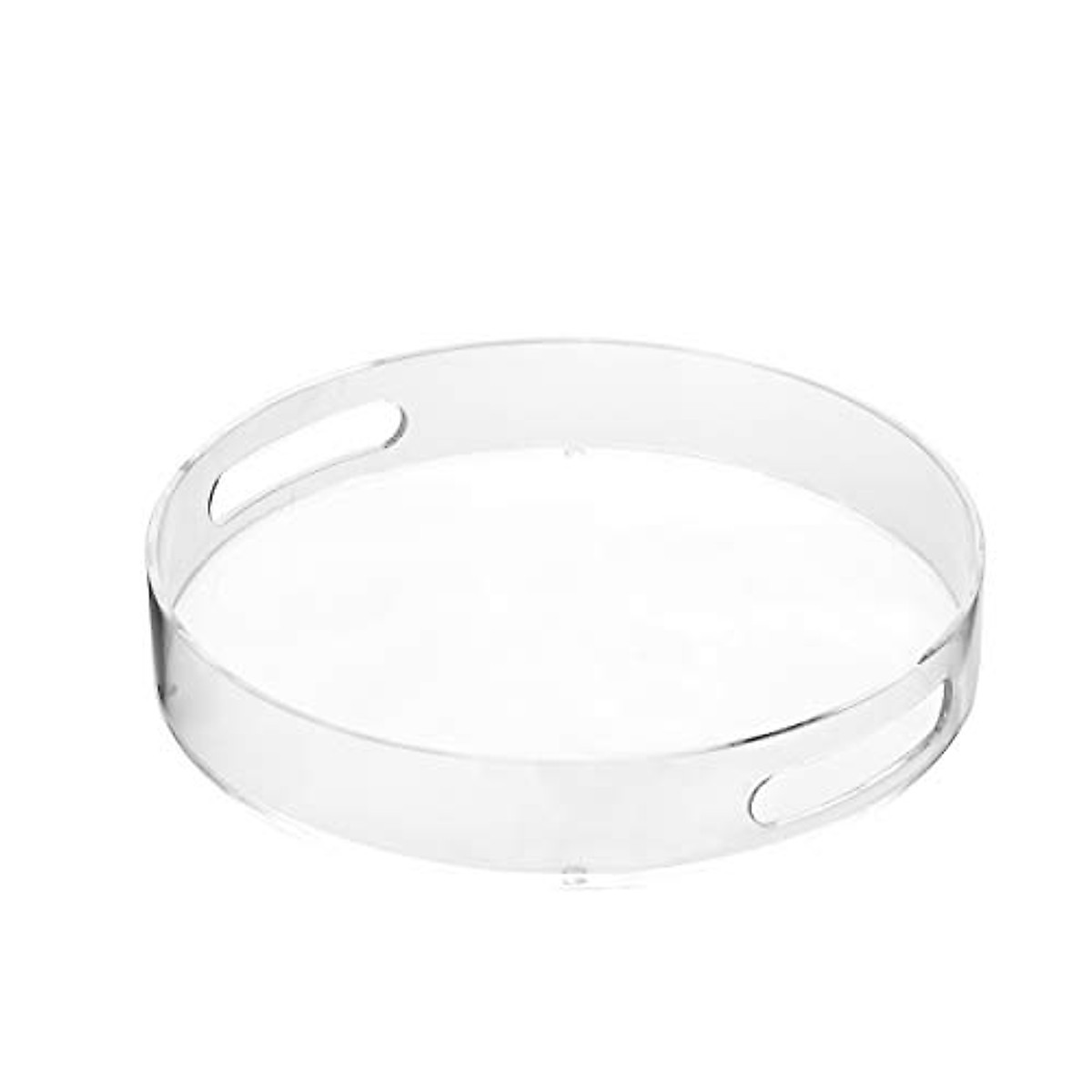 Artmaze Clear Sturdy Acrylic Round Tray with Handles,Spill Proof,for Kitchen (12 inch)