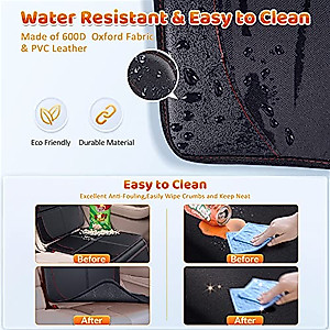 Gimars 2 Packs XL 5-Layer EPE Padding Car Seat Protector for Child Seat, Waterproof 600D Fabric with Nonslip Backing,Storage Pockets SUV, Sedan, Truck, Leather Seats