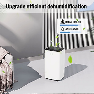 Kndko 2000 Sq. Feet Dehumidifiers, 30 Pint Dehumidifier for Basement, Home and Bedroom With Auto or Manual Drainage - Dehumidifiers With Drain Hose, 3 Operation Modes & 12HR Timer