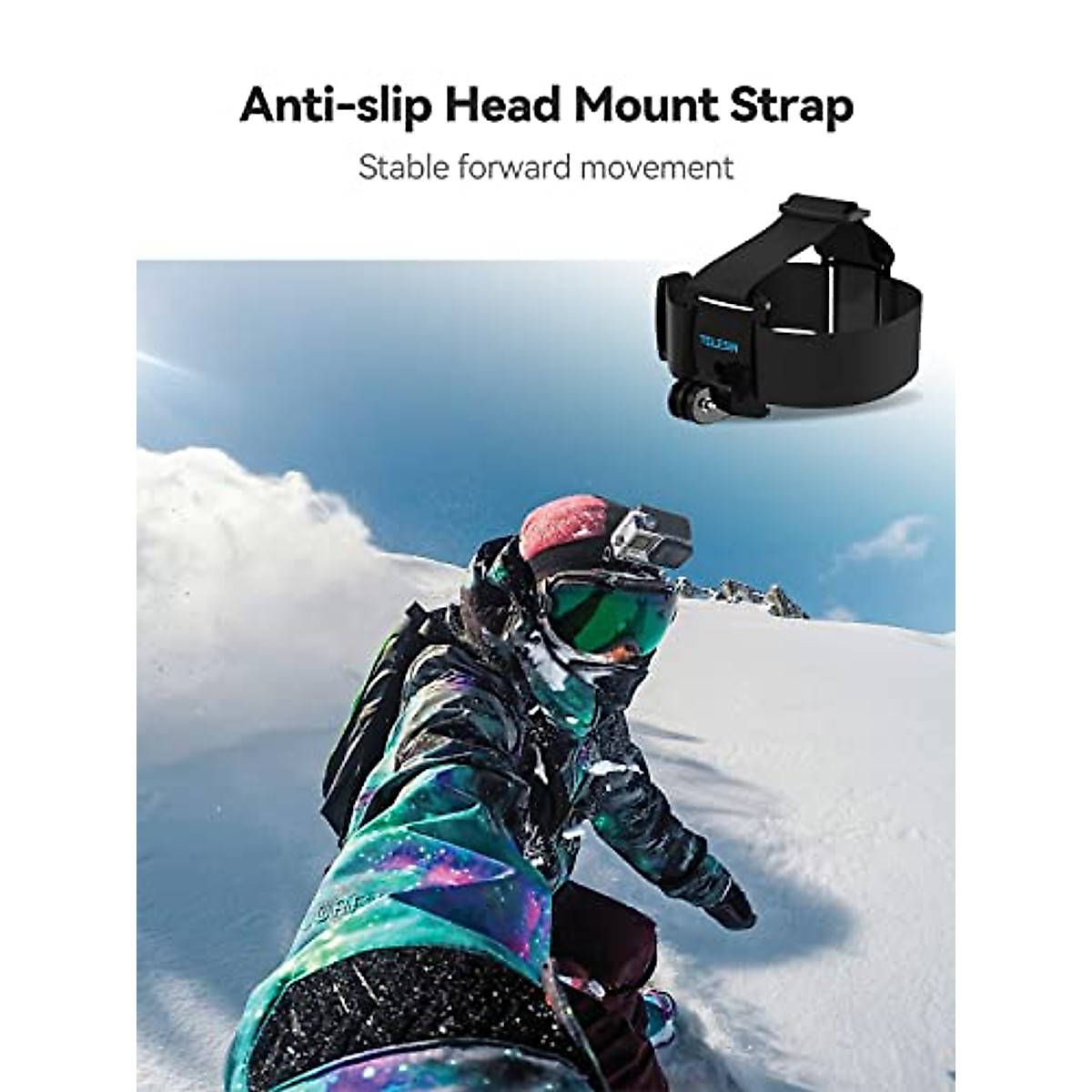 TELESIN Head Mount Strap Chest Mount Harness Video Camera Mount Accessories Kit Compatible with GoPro Hero 11,10,9,8,7,6,5,4, Session 3+, 3, 2, 1, Hero (2018),Fusion,DJI Osmo Action Cameras