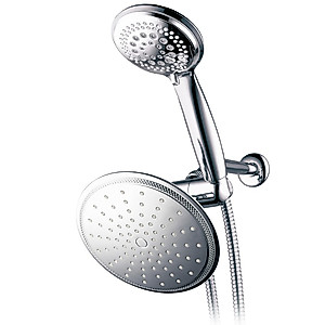Dream Spa 3-way 8-Setting Rainfall Shower Head and Handheld Shower Combo (Chrome). Use Luxury 7-inch Rain Showerhead or 7-Function Hand Shower for Ultimate Spa Experience!