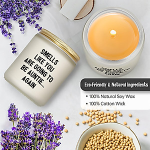 Pregnancy Announcement for Aunt, Funny Baby Reveal Present for Aunt Again Aunt to Be, Second Time Auntie Gift Ideas, Surprise Announcements for Great Sister Friend Bestie, Lavender Scented Candle