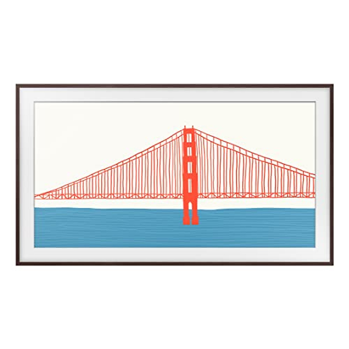 Samsung (2021) Modern Brown Frame Customizable Bezel, 50-Inch