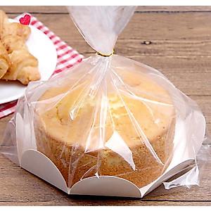Lesibag 100 Pcs Bread Bags with Ties - 8" x 18" Clear Gusseted Bread Bags for Homemade Bread and Bakery Loaf