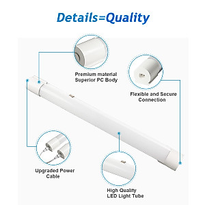 Ovensty LED Shop Light Fixture 4FT with Plug, 48W Super Bright Linkable Garage Lights 5000K Daylight White,Utility Ceiling Light, LED Workbench Lights for Warehouse, Workshop,Plug and Play (White)