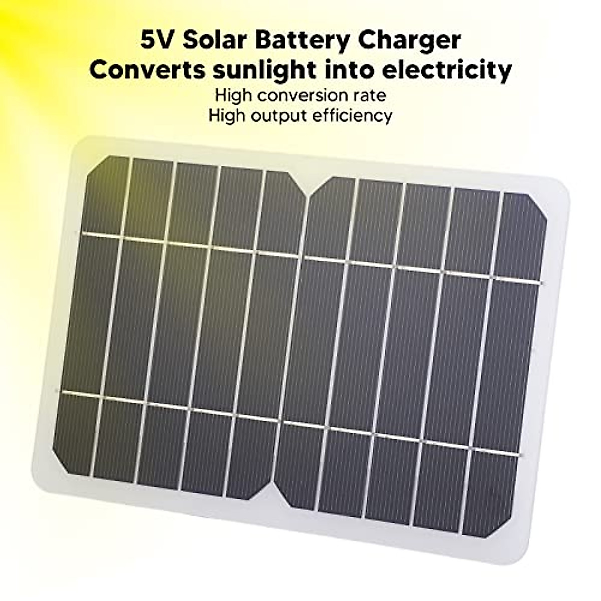 Solar Panel Charger, 5V Solar Charging Panel Environmental Protection high Conversion Rate for Camping