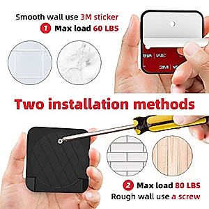 Riozoo Shower Rod Holders for Wall No Drill, 2 Pack Adhesive Shower Curtain Rod Holder, Shower Curtain Rod Holders No Drilling, Black