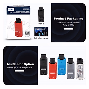 BITFUNX RetroScaler N64 Wireless Controller Adapter - Supports N64 Game Console, Compatible with PS3/PS4/PS5, Xbox One S, Series X/S, Switch Pro Bluetooth Controllers