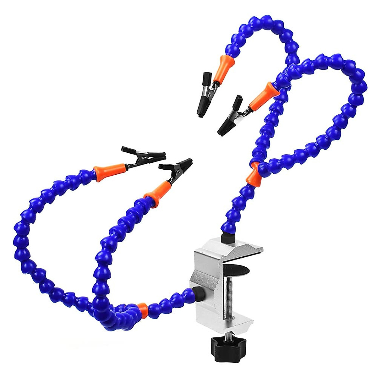 Helping Hands Third Hand Soldering 4 Arms with Adjustable Vise Tabletop-Clamp Base Perfect for Pcb Repair, Jewelry Solder Holder (N-Y4BE-SY9)