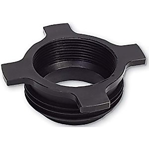 Groz Drum Bung Converter | 2-inch Fine Female Thread to 2” Male Coarse Thread Adapter | (44386), Black