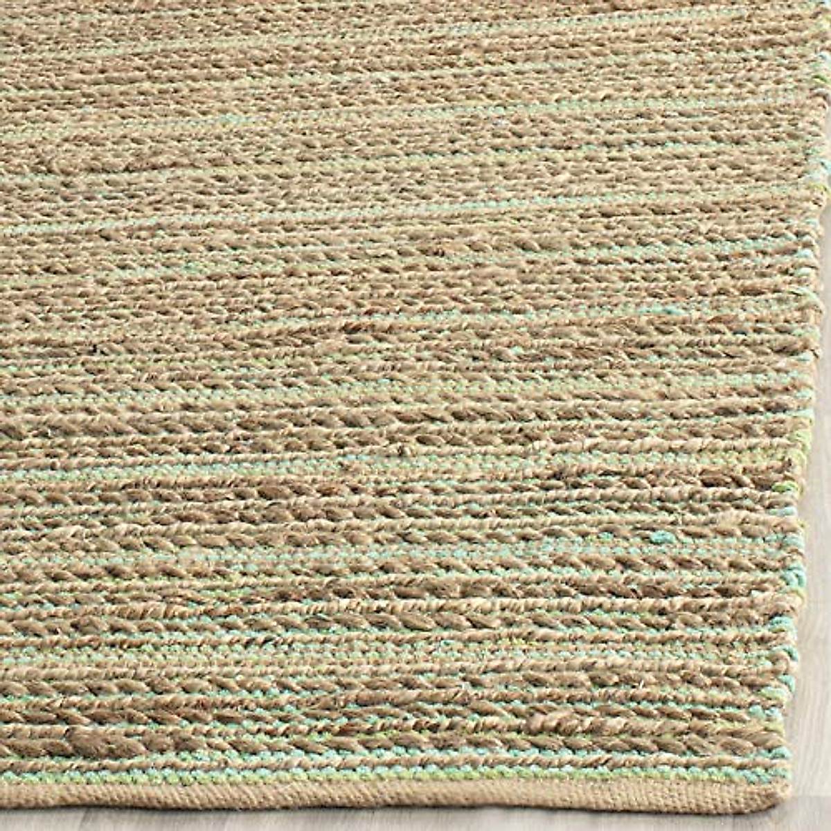 SAFAVIEH Cape Cod Collection Accent Rug - 3' x 5', Green, Handmade Flat Weave Jute, Ideal for High Traffic Areas in Entryway, Living Room, Bedroom (CAP851C)