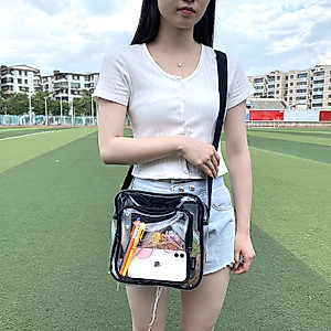 gdbis Clear Crossbody Bag Stadium Approved, Clear Messenger Shoulder Bag with Adjustable Strap for Work, Concerts, Sports Events