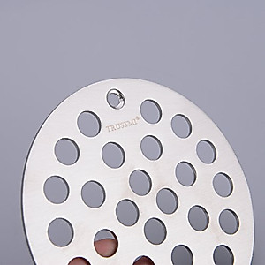 TRUSTMI 4 Inch Screw-in Shower Drain Cover Replacement Floor Strainer, Brushed Stainless