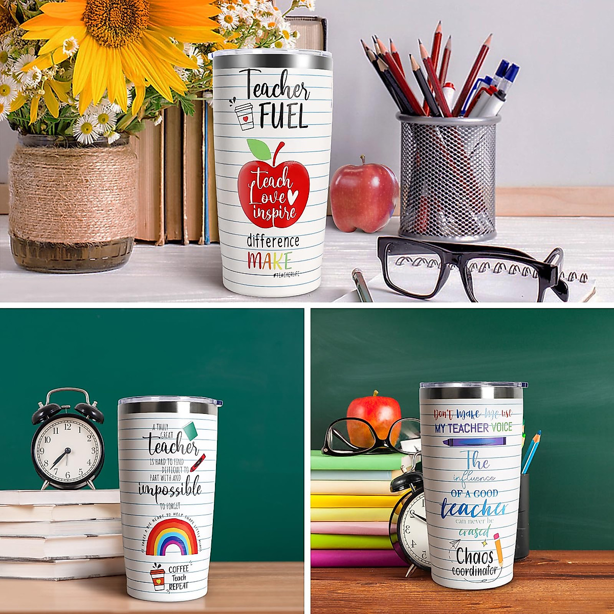 UAREHIBY Teacher Gifts,6 PCS Teacher Appreciation Gifts,Back to School Gifts for Teachers,End of The Year,Graduation,Valentine's Day Gifts for Teacher with Socks,Pen Holder,Scented Candle