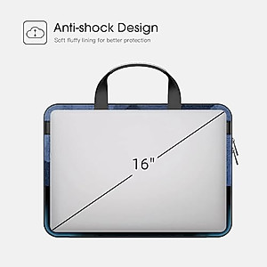 Smatree 16 inch Anti-Shock Laptop Handbag Compatible with 16 inch MacBook Pro 2024 M4/2023 M3/2021/2019,ROG Zephyrus G15/M16 Gaming Laptop,ROG Strix G16/SCAR 16 2023/2024,TUF A16 2024/2023,Navy Blue