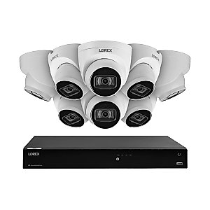 Lorex Fusion 4K Security Camera System w/ 3TB NVR - 16 Channel PoE Wired Home Security System w/ 8 Metal Dome Cameras - Color Night Vision, Audio Recording, Long-Range IR, Weatherproof Surveillance