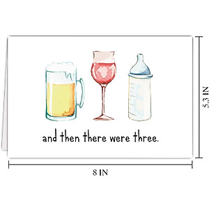 Bhiosng Lovely Baby Shower Card, Funny New Baby Congratulations Card for New Mom Dad Parents, New Born Card for Pregnant Couple, Cute Baby Birthday Card for Friend, Pregnancy Card Gift