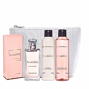 Yves Rocher Comme une Evidence Perfume 4-piece Gift Set: Comme une Evidence Eau de Perfume, 50 ml-Perfumed Body Lotion, 200 ml - Shower Gel, 200 ml & Cosmetic Bag
