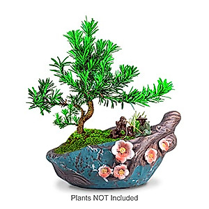 Dahlia 7" Oval Vintage Style Floral Detail Ceramic Succulent Planter/Plant Pot/Flower Pot, Turquoise