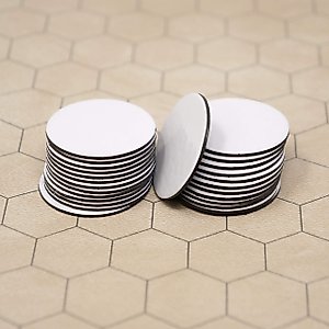 Value Pack of 28 - Dry Erase - Reusable - Blank 1.5" Circle Board Game Chits Tiles Counters Markers DIY D&D