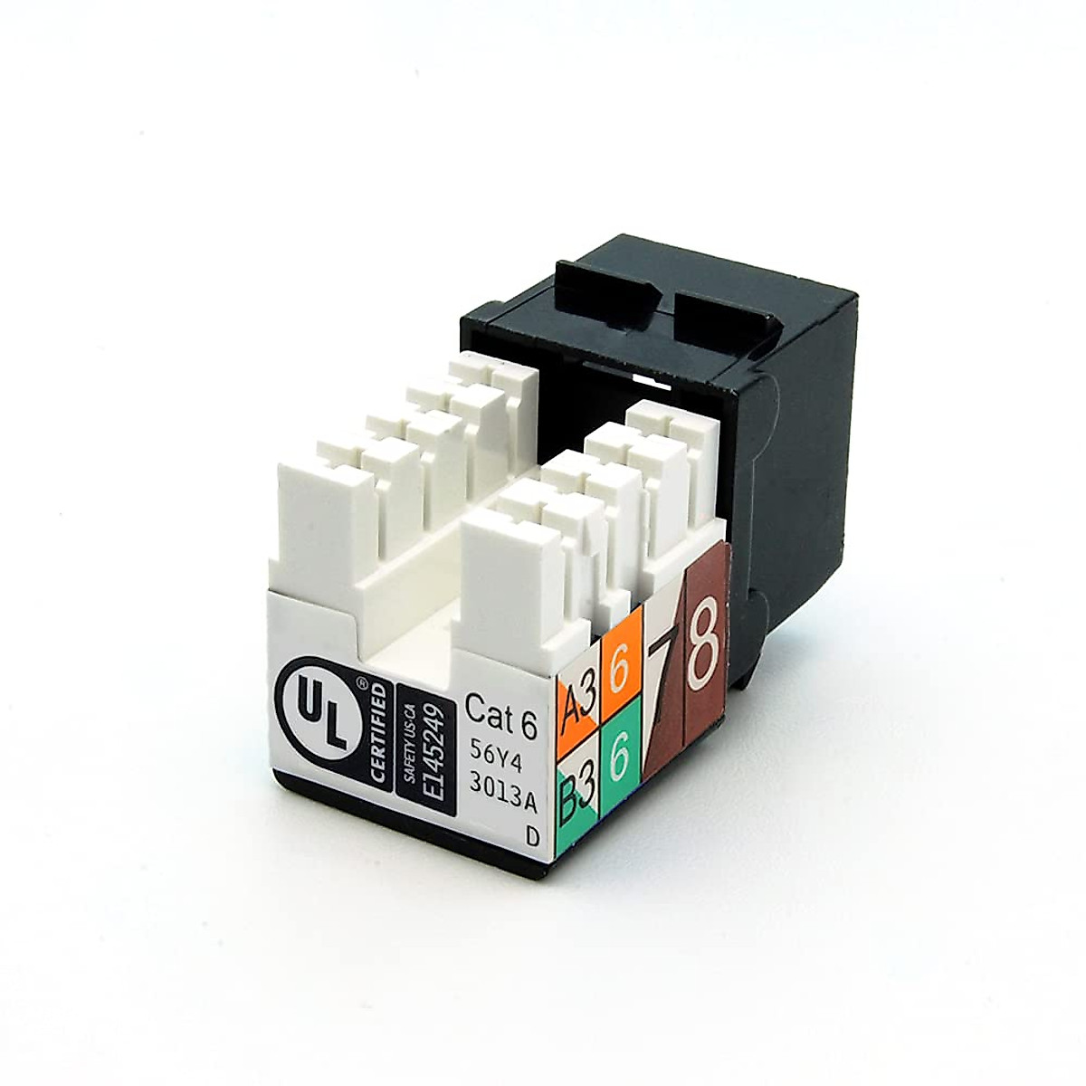 Beszin Cat.6 RJ45 110 Type Keystone Jack (10-Pack, Black)