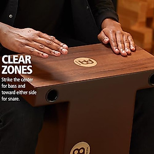 Meinl Slaptop Cajon Box Drum with Internal Snares and Forward Projecting Sound Ports - NOT MADE IN CHINA - Walnut Playing Surface, 2-YEAR WARRANTY (TOPCAJ2WN)