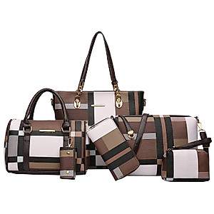 2E-youth Designer Purses and Handbags For Women Satchel Shoulder Bag Tote Bag For Work Clutch Purses (Brown)