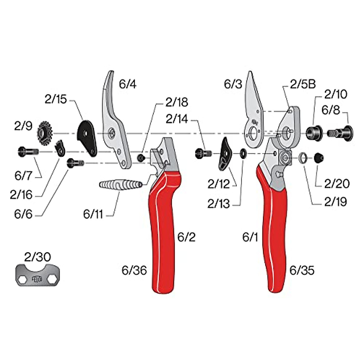 Felco Pruning Shears (F 6) - High Performance Swiss Made One-Hand Garden Pruners - 100052385