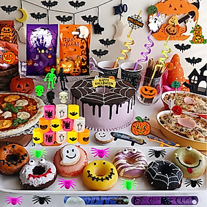 CHSLtmxq 206pcs Halloween Party Favors, Halloween Stationery Supplies Set, Halloween Treats Goodie Bags Fillers gifts, Classroom Prizes, Halloween Prizes for Halloween Trick or Treat