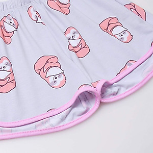 CHILDRENSTAR Matching Girls&Dolls Pajamas Pink Sloth Pj Sets Short Sleeve Sleepwear,4t 5t