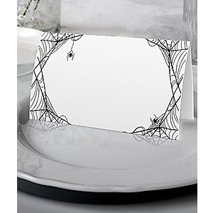 Halloween Food Tent Labels(25 pack) - Place Cards for Halloween, Table Place Cards - Perfect for Halloween Place Cards, Banquet tables, Buffet food label, Halloween Party-(FZ-a20)