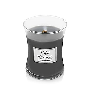 WoodWick Evening Bonfire Medium Hourglass Candle, 9.7 oz. & Sand & Driftwood Medium Hourglass Candle, 9.7 oz.