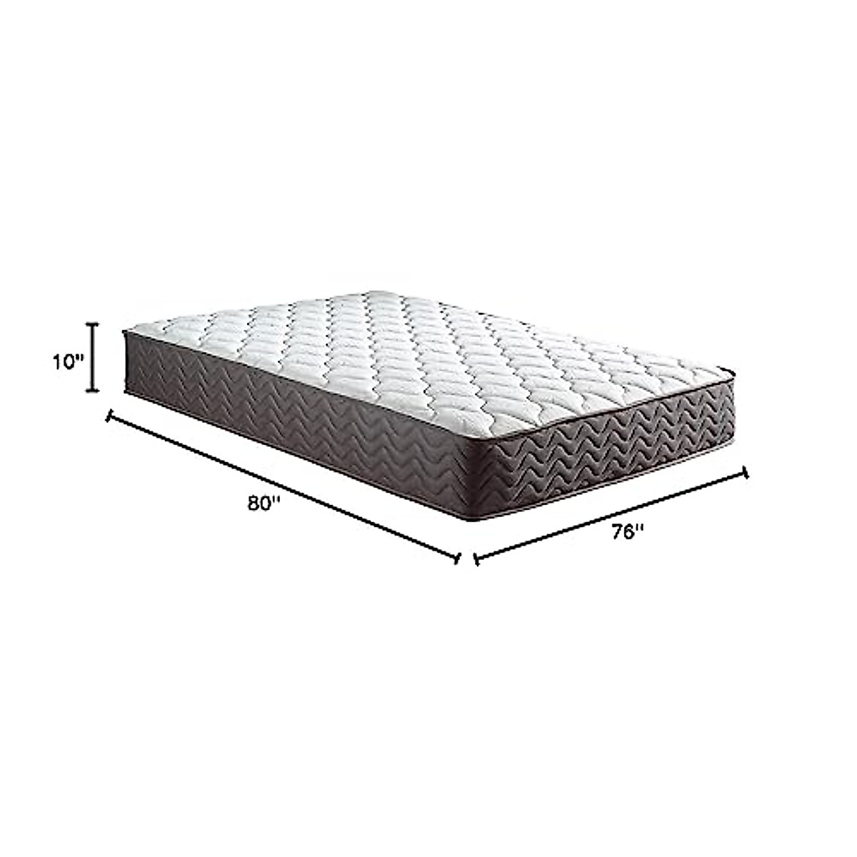Swiss Ortho Sleep, 10" Inch Memory Foam and Innerspring Hybrid Medium-Firm Plush Mattress/Bed-in-a-Box/Pressure Relieving Bliss, King, White