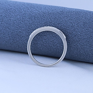 Dazzlingrock Collection 0.10 Carat (Cttw) 14K White Diamond Wedding Stackable Contour Guard Band 1/10 CT, White Gold, Size 8