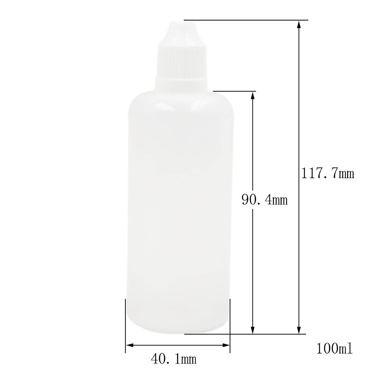 NANSHINE 100MLx10 LDPE Plastic Dropper Bottles Empty Squeeze Liquid Eye Dripper Containers with Child Resistant Cap (Bottles + Mixing Color Caps + Tips+label)