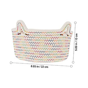 TOYANDONA 2 Pcs Storage Box Woven Rope Basket Cube Changing Table Toy Storage Organizer Small Cotton Baskets Woven Baskets Decorative Basket Children's Bags Baby Stackable Cotton Rope