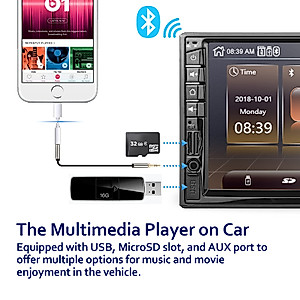 Double Din Car Stereo with Bluetooth - Corehan 7 Inch Touch Screen Car Radio AM FM Compatiable with Carplay Android Auto Mirror Link