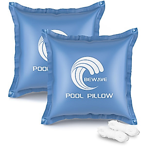 BEWAVE Pool Pillow, Winterizing Air Pillow for Above Ground Winter Swimming Pool Covers, 4 x 4 Ft, 2 Pcs