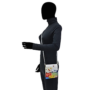 Anna by Anuschka Women’s Hand-Painted Genuine Leather Flap Organizer - Floral Melody