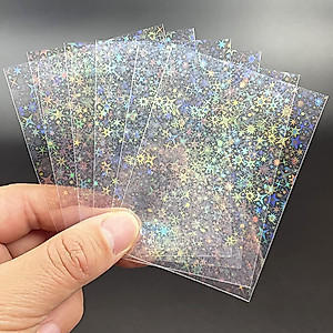 Black Lotus 100pcsLot Little Star Laser Flashing Card Sleeves Trading Cards Shield Magic Card Protector Holographic Foil Protective Cover 61x88mm