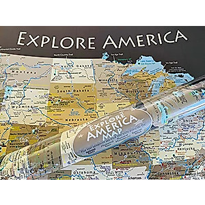 National Parks Map Poster with USA Travel Destinations (24W x 16H inches)