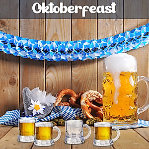 Breroa 30 Pieces Mini Plastic Beer Mugs 1 Ounce Mini Beer Mug Shot Glasses with Handles Clear Reusable Beer Stein Beer Tasting Glasses for Drinking Beer Festival Party Barbecue Wedding