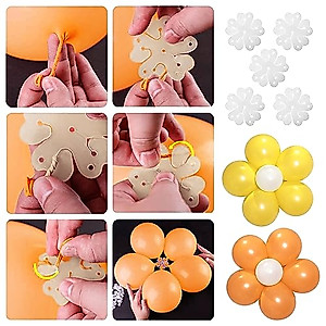166 Pieces Daisy Balloon Garland Arch Kit Pastel Balloon Arch Pink and Orange Balloons Boho Balloon Garland Kit Groovy Balloon Garland Kit Daisy Party Decorations