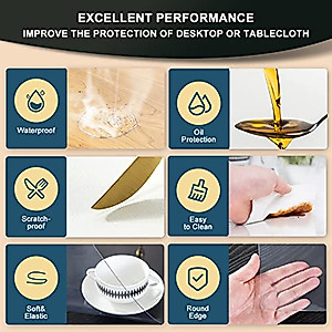 36x36 inch Inch Clear Plastic Outdoor Coffee Table Protector Tablecloth Desk Pad Mat Crystal Chair Mat Office Conference Garden Table Cloth Protection PVC Vinyl Countertop Cover Waterproof Non-Slip