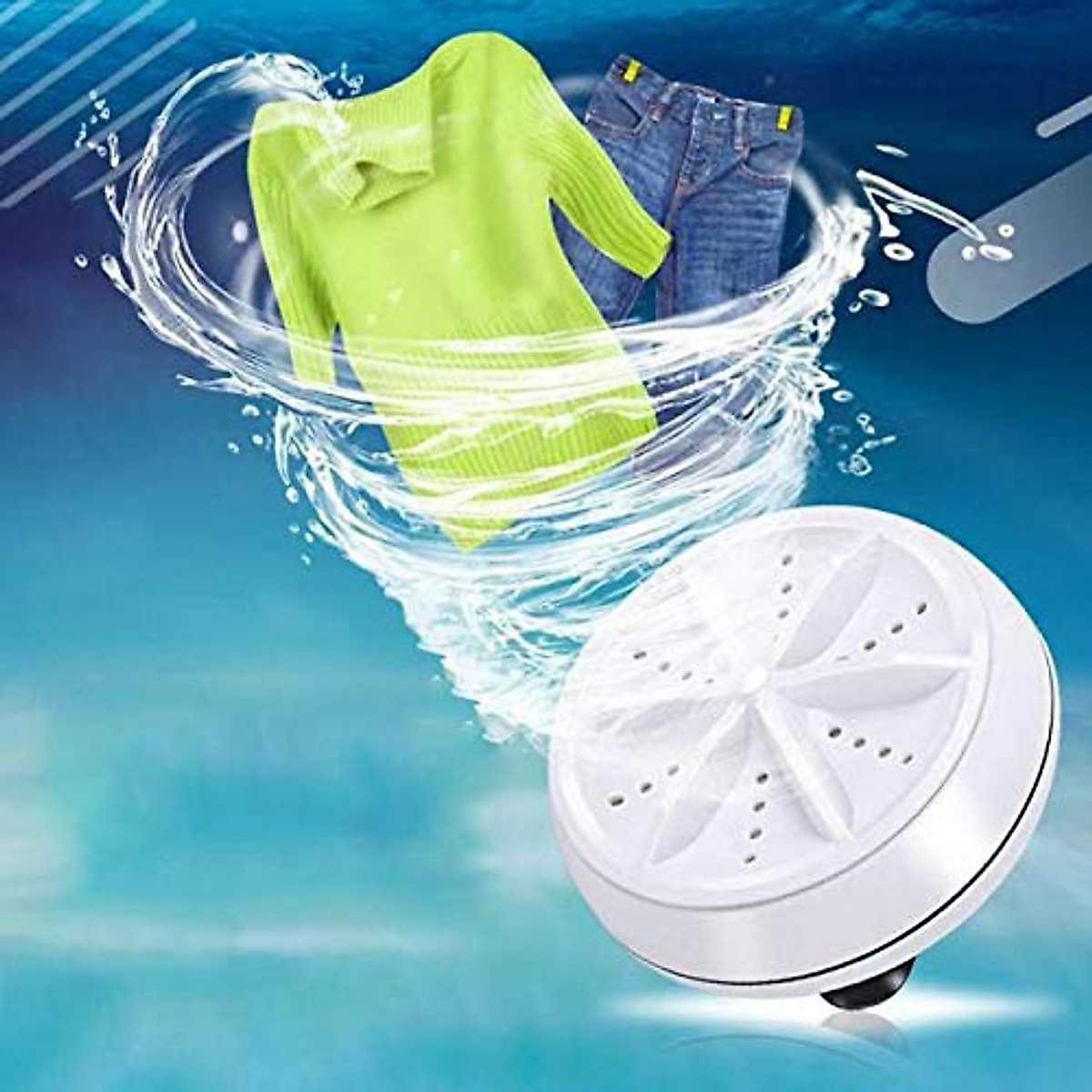 YoBuyBuy Turbo Washing Machine Portable Travel Washer Air Bubble and Rotating Mini Washing Machine,White
